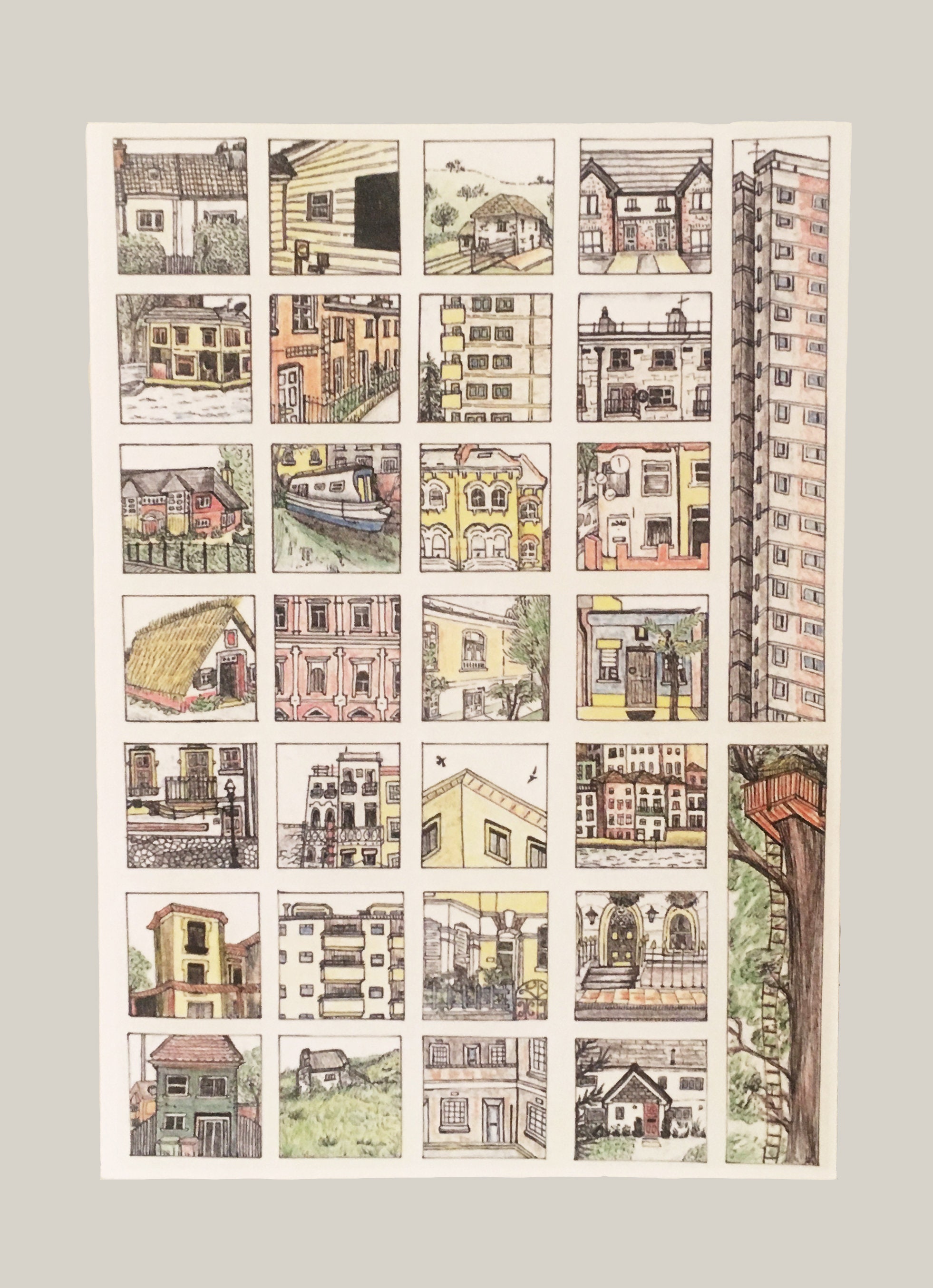 Houses Greeting Cards (blank Inside) - Etsy UK