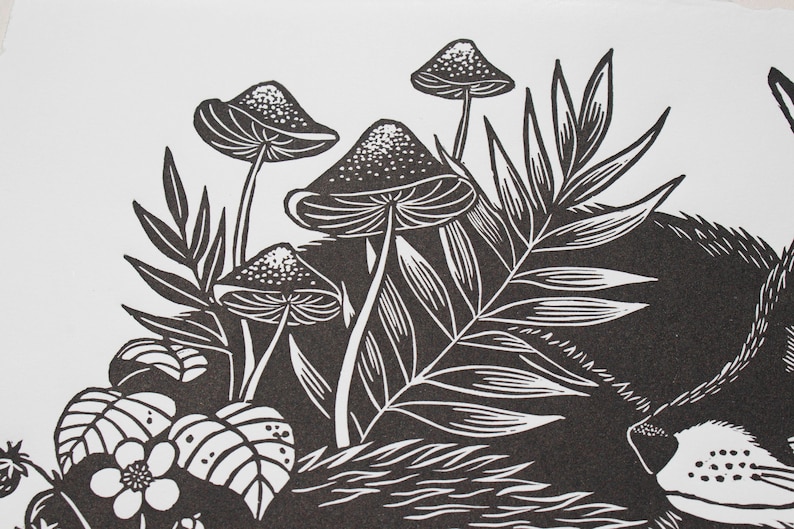 Fox Linocut Print: Original Hand-printed Relief Art (14.75x11) - Etsy
