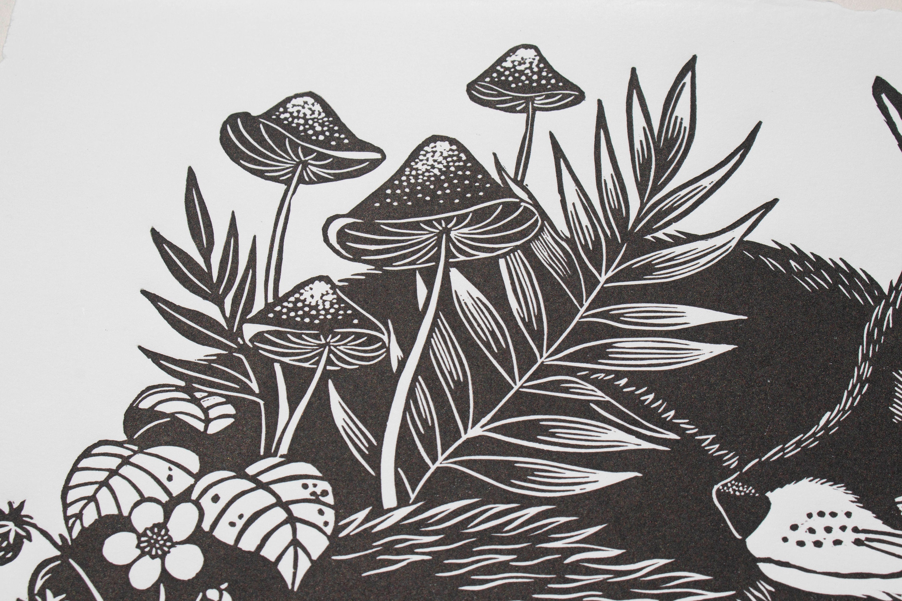 FOX Original Linocut on Paper Relief Print Hand Printed - Etsy Canada