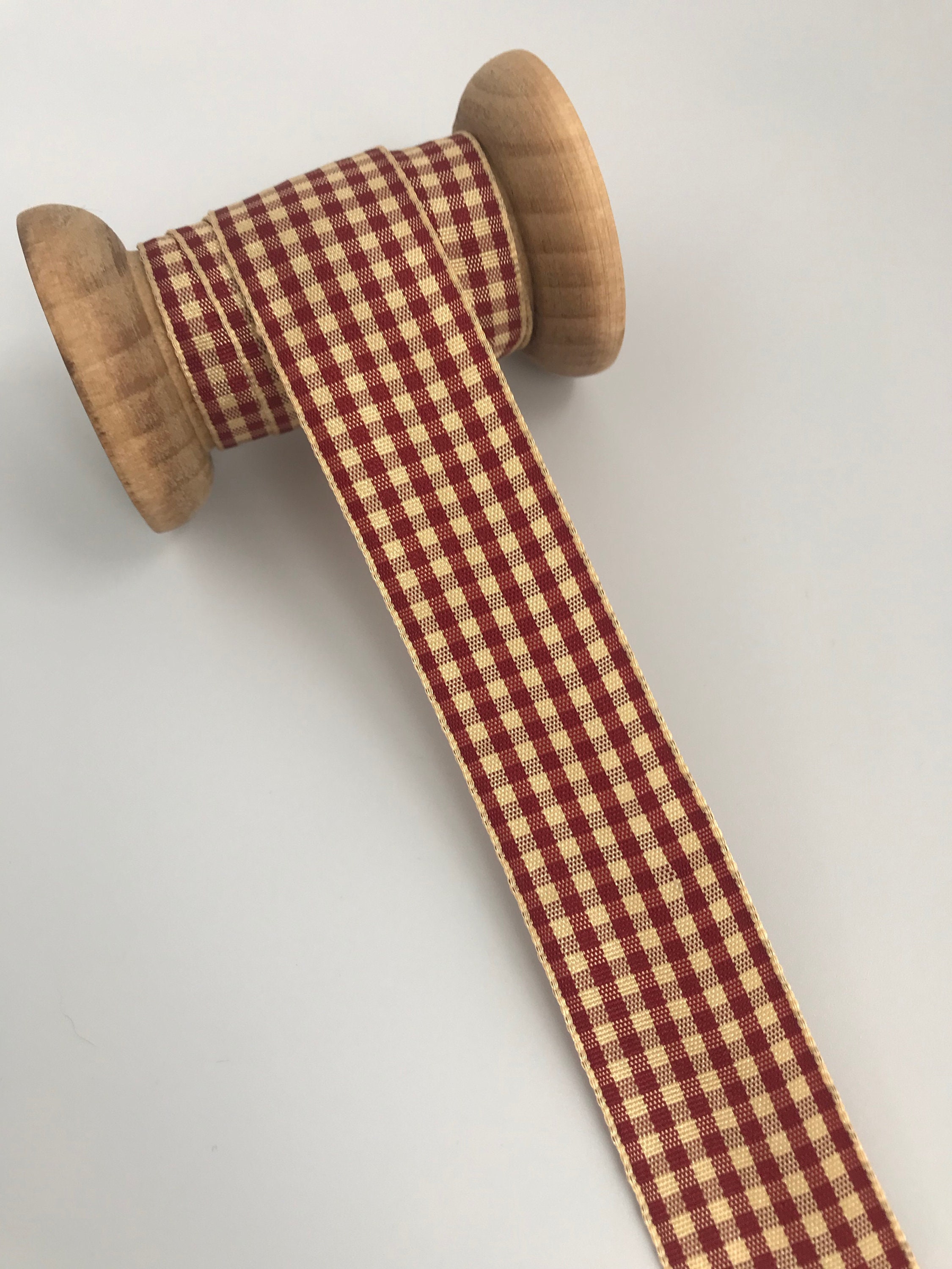 Dual Coloured 25mm Gingham Ribbon, Priced per Metre - Etsy UK