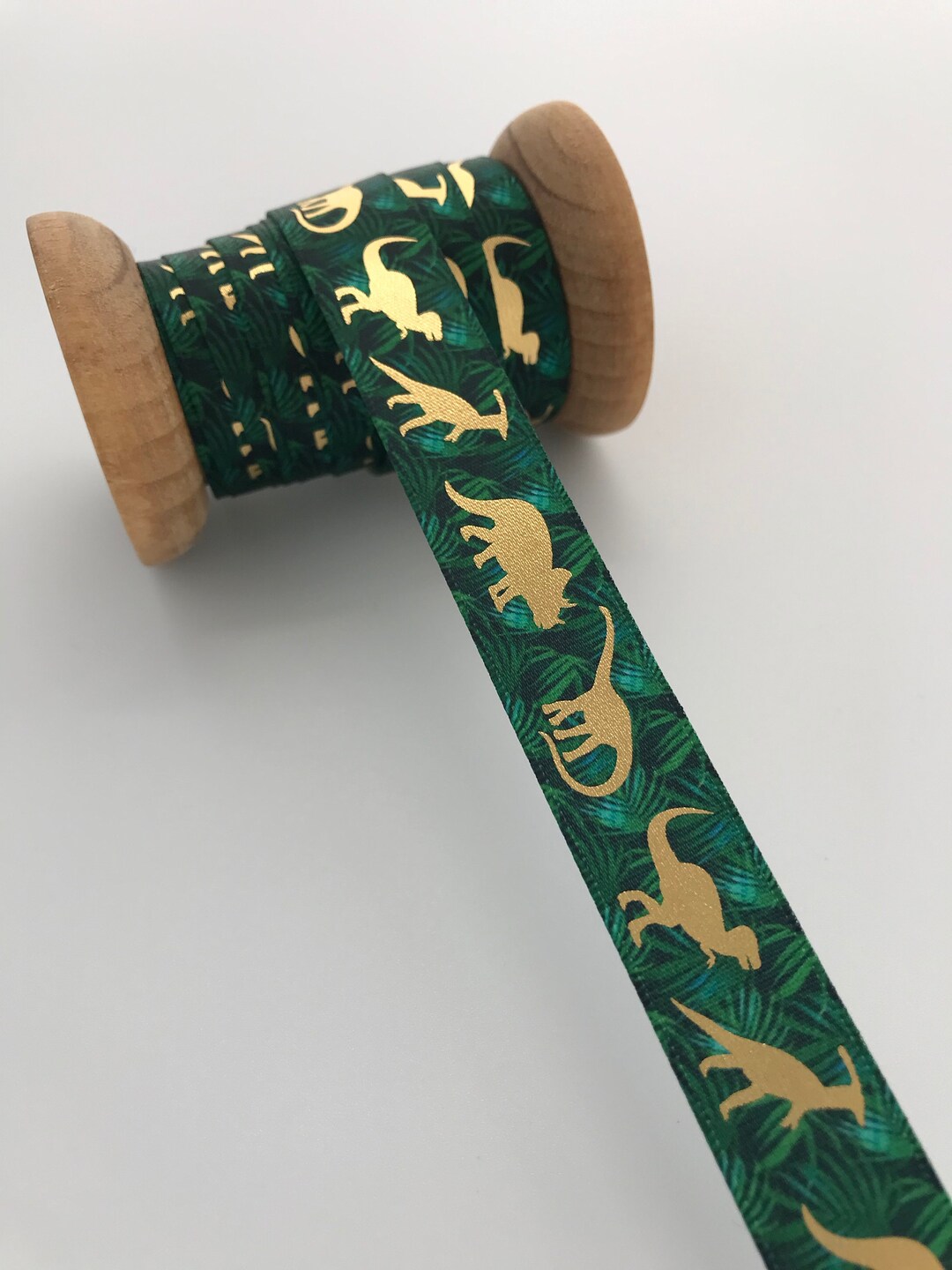 Great Quality Satin Dinosaur Ribbon - 16mm Width, Priced per Metre ...