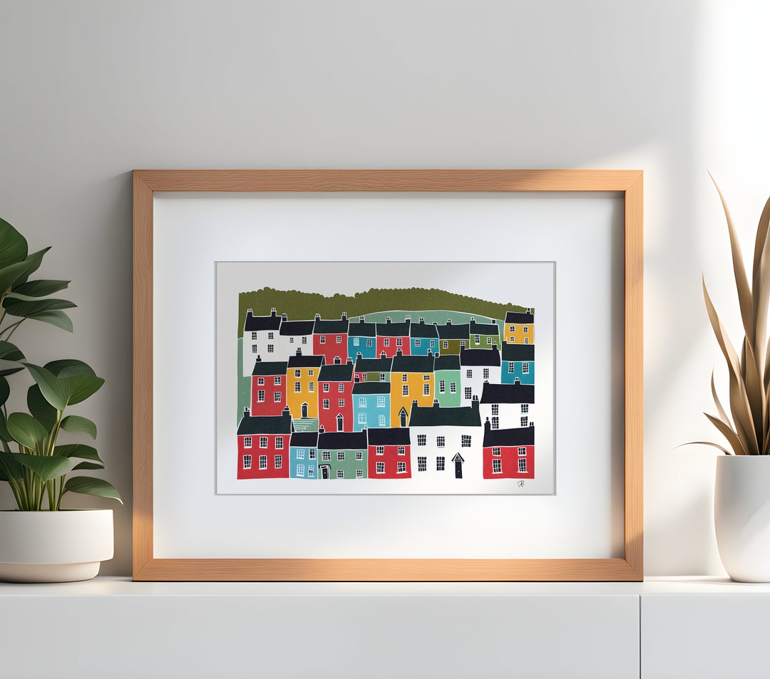 Colourful Quarters - A Linocut-inspired Glimpse of Welsh Charm - Cymru ...