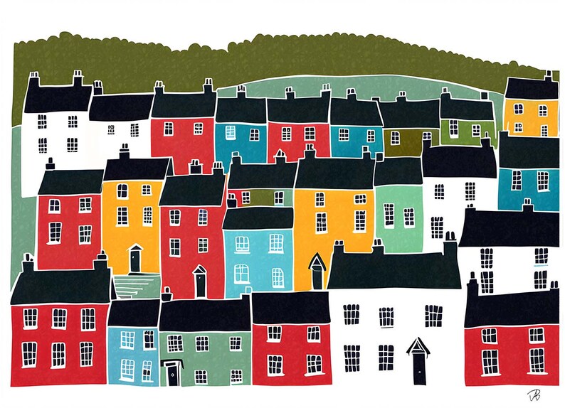 Colourful Quarters - A Linocut-inspired Glimpse of Welsh Charm - Cymru ...