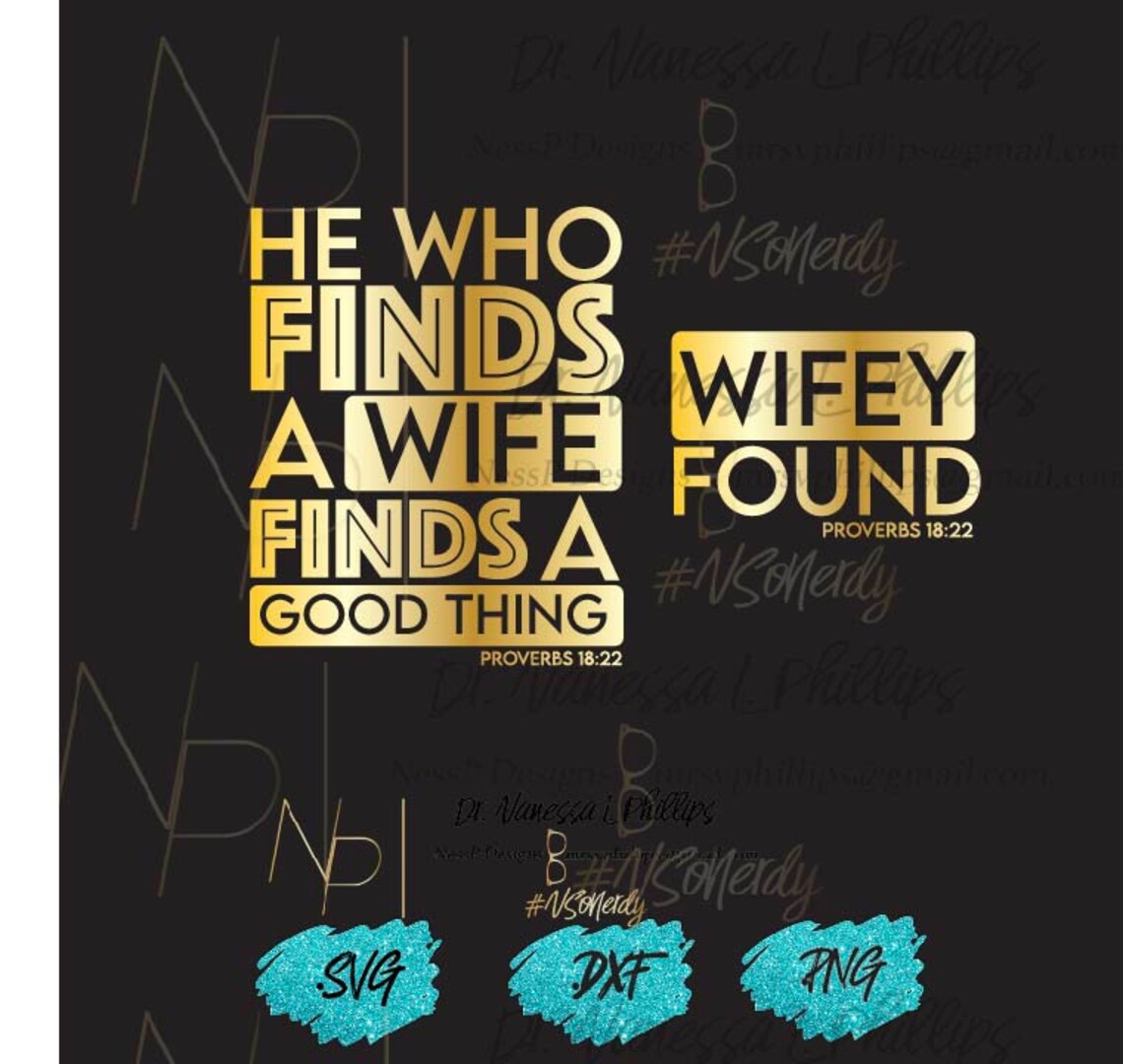He Who Finds A Wife (cut File) | Wifey Found | SVG File | Couples ...