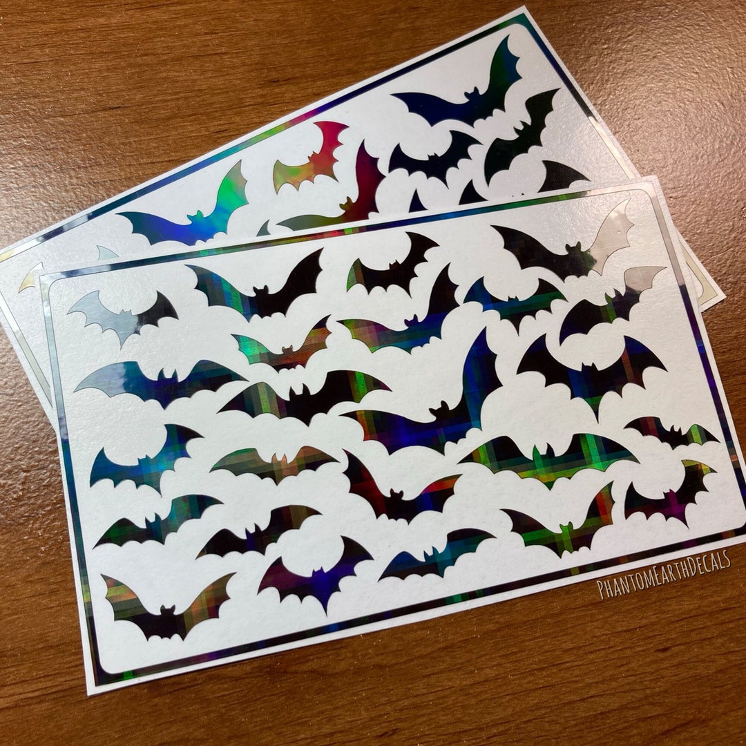 Halloween Black or Holo Bat Stickers - Vinyl Stickers for Planners ...