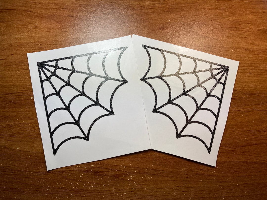 Spooky Cute Glitter Spider Web Decals - Black Silver Sparkle Halloween ...