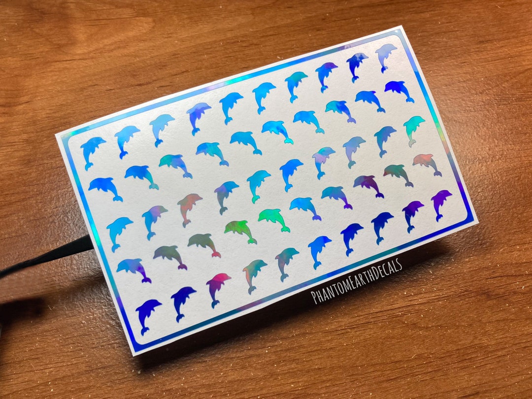 Holo Blue Dolphin Planner Stickers - Small Vinyl Stickers for Planners ...