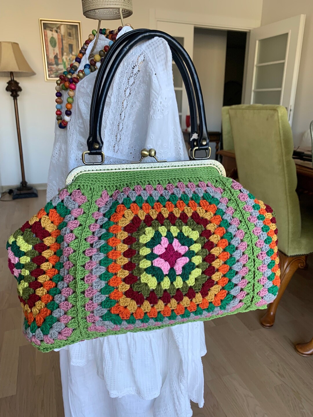 Crochet Clutch, Vintage Crochet Bag, Vintage Crochet Purse, Crochet Bag ...