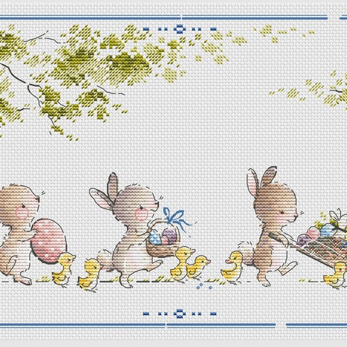 Easter Bunny Cross Stitch Pattern Easter Egg Cross Stitch - Etsy