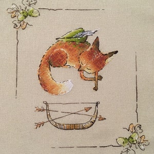 Fox Robin Hood Cross Stitch Pattern Sleeping Fox Cross Stitch Forest ...