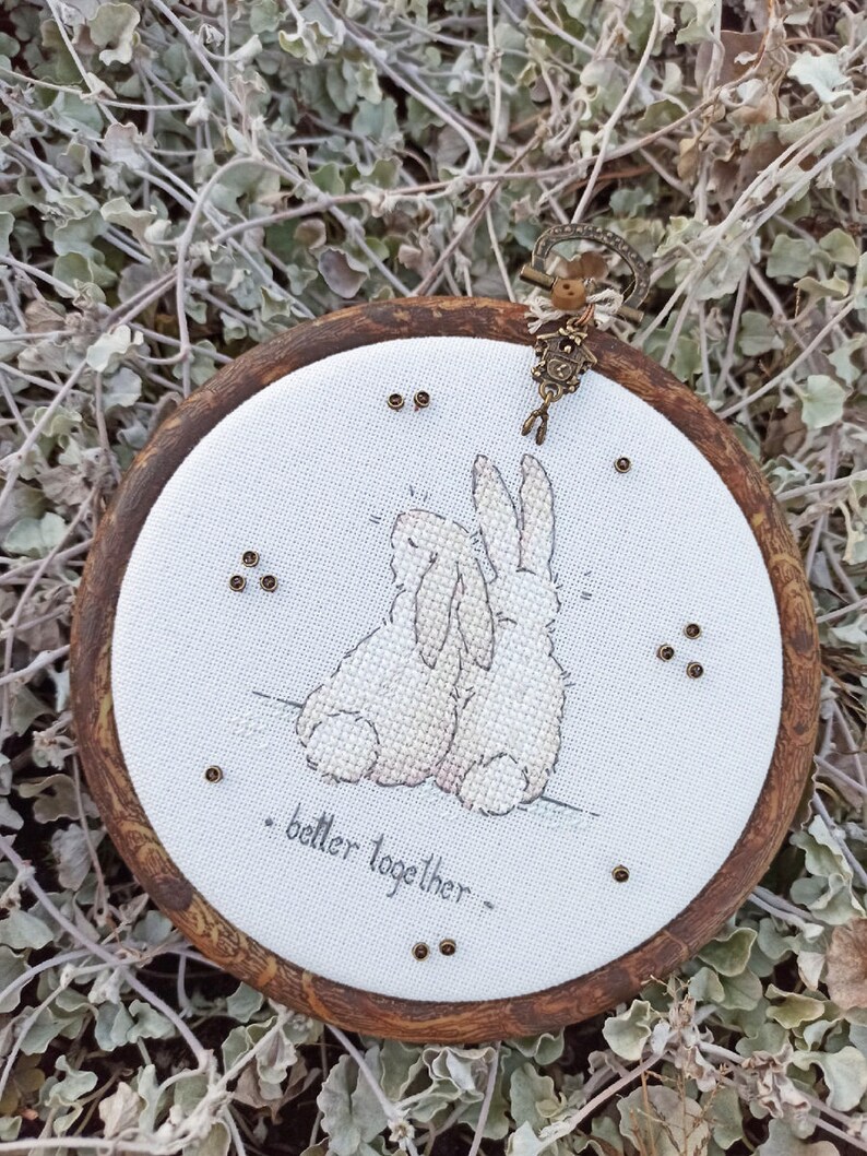 Two Bunnies Cross Stitch Pattern Better Together Cross Stitch Ukraine ...