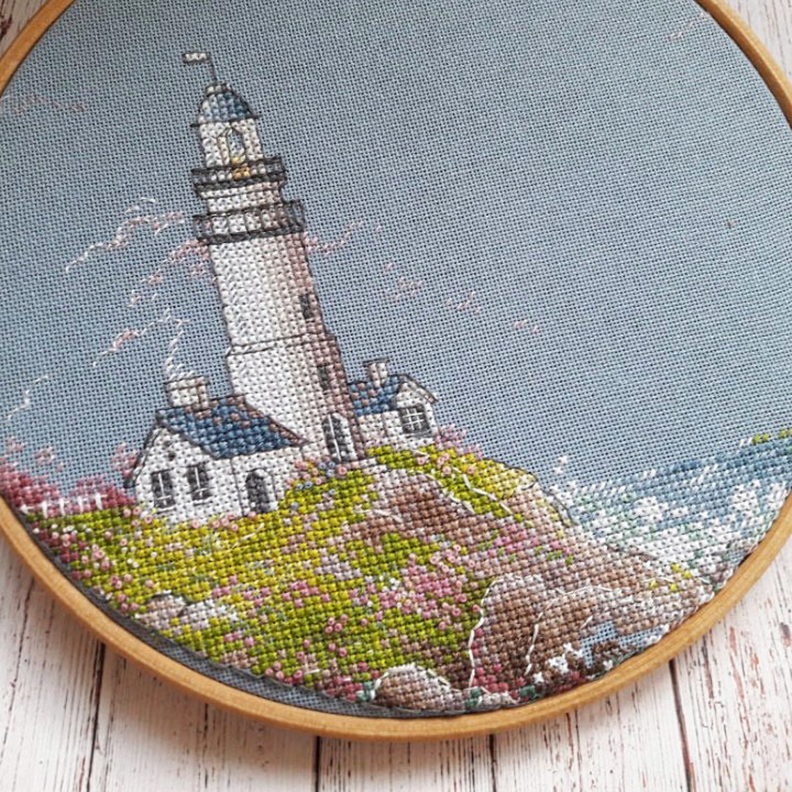 Cliff Lighthouse Cross Stitch Pattern Summer Lighthouse Cross - Etsy