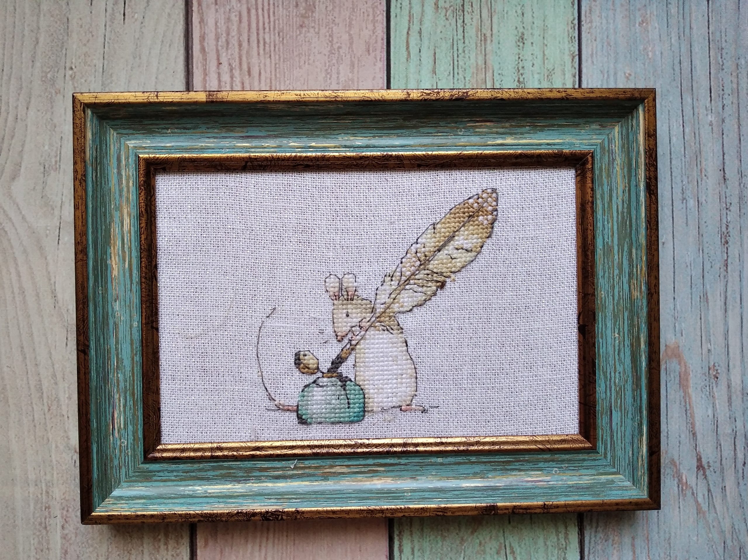 Mouse With Quill Pen Cross Stitch Pattern Cute Little Mouse - Etsy