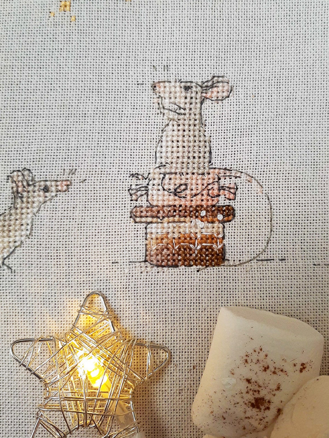 Cute Little Mouse Cross Stitch Patterm Happy Mouse With Candy | Etsy