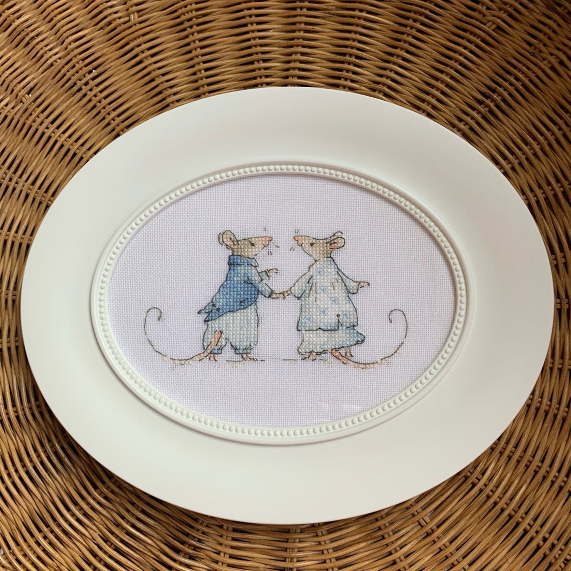 Mice in Love Cross Sitch Pattern Mice Couple Cross Stitch | Etsy