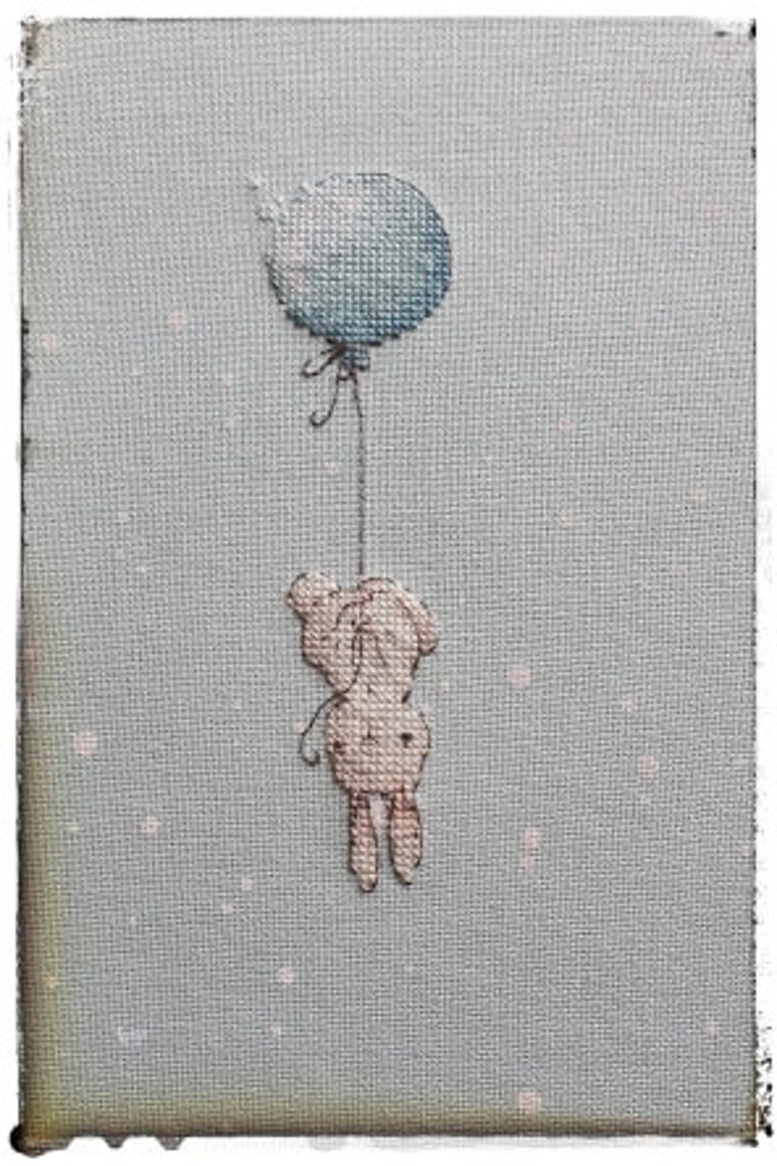 Cross Stitch Pattern Baby Boy Cross Stitch Bunny With Balloon - Etsy