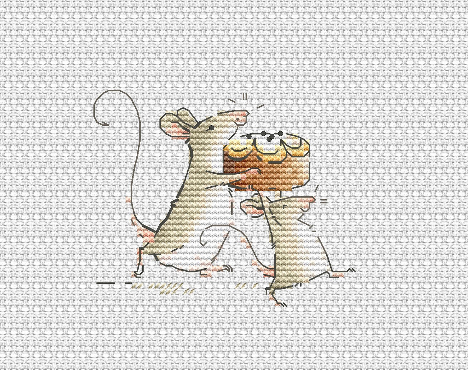 Mice With Pie Cross Stitch Pattern Kitchen Decoration Cross - Etsy