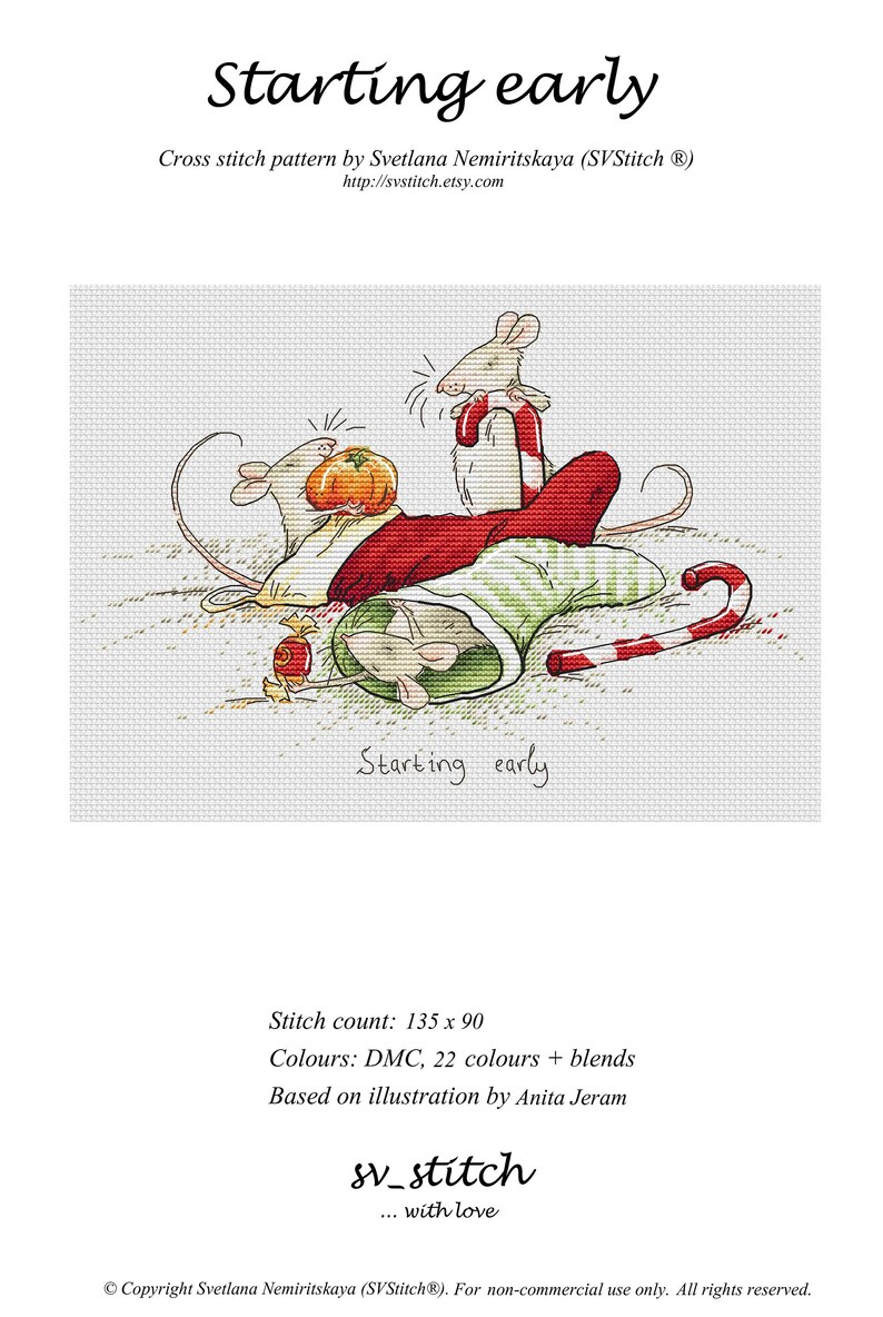 Ready for Christmas Cross Stitch Pattern Mouse in Stocking Pattern ...