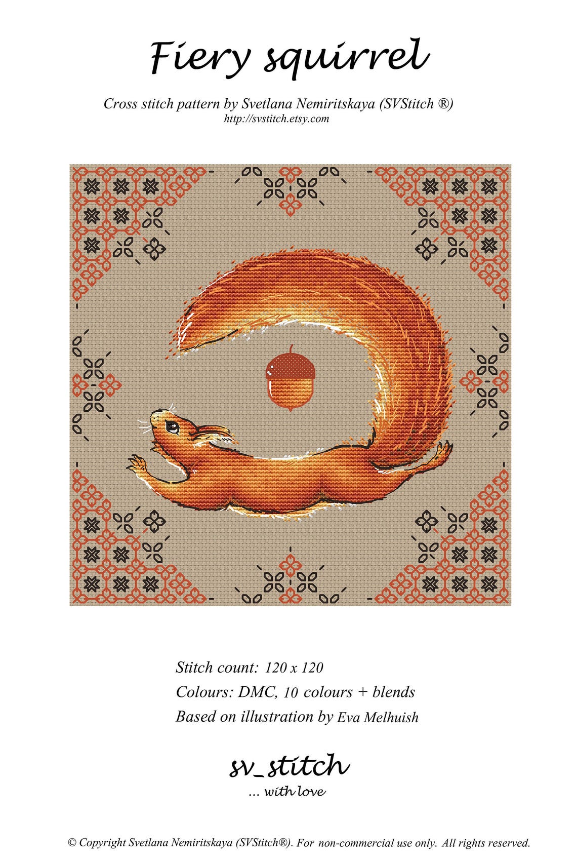 Squirrel Cross Stitch pattern Forest animal pattern Squirrel | Etsy