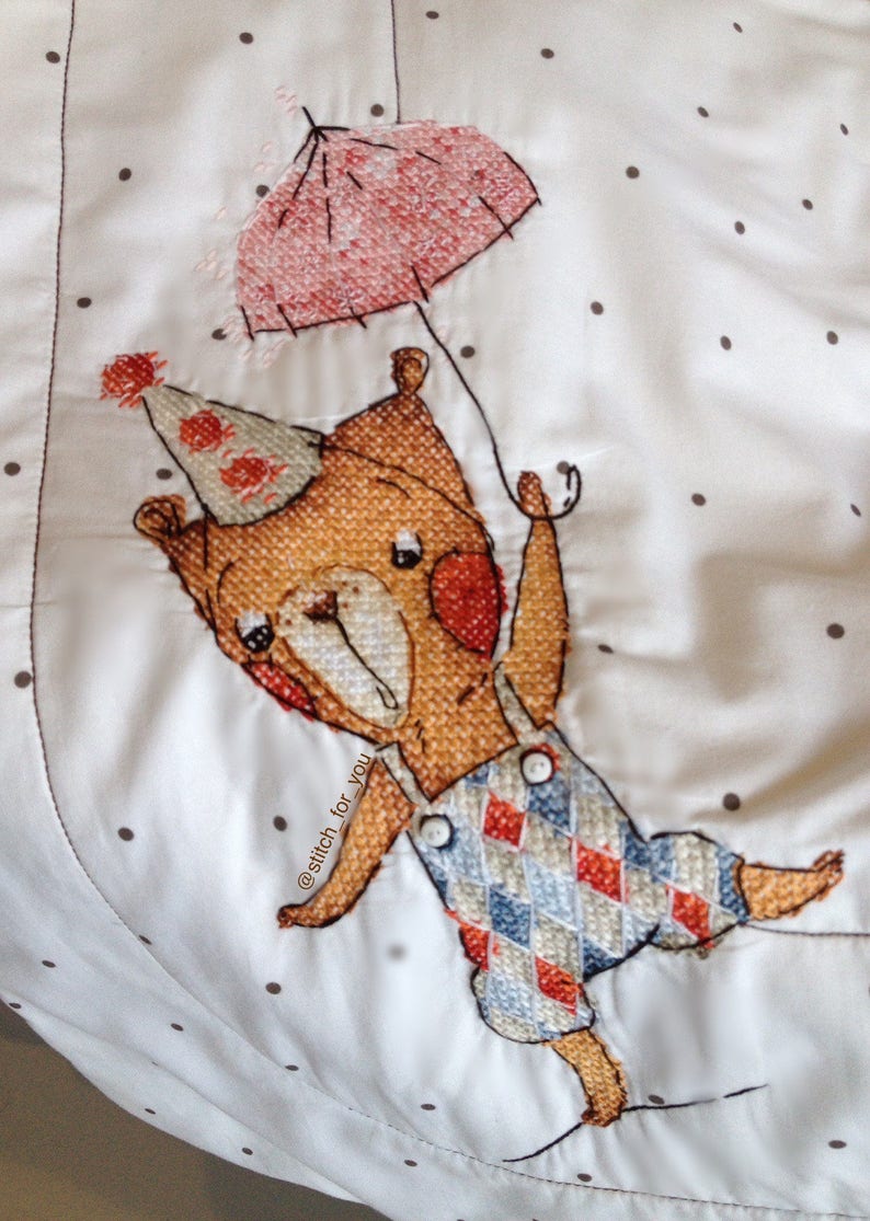 Circus Bear Cross Stitch Pattern Acrobat Teddy Bear Stitch - Etsy