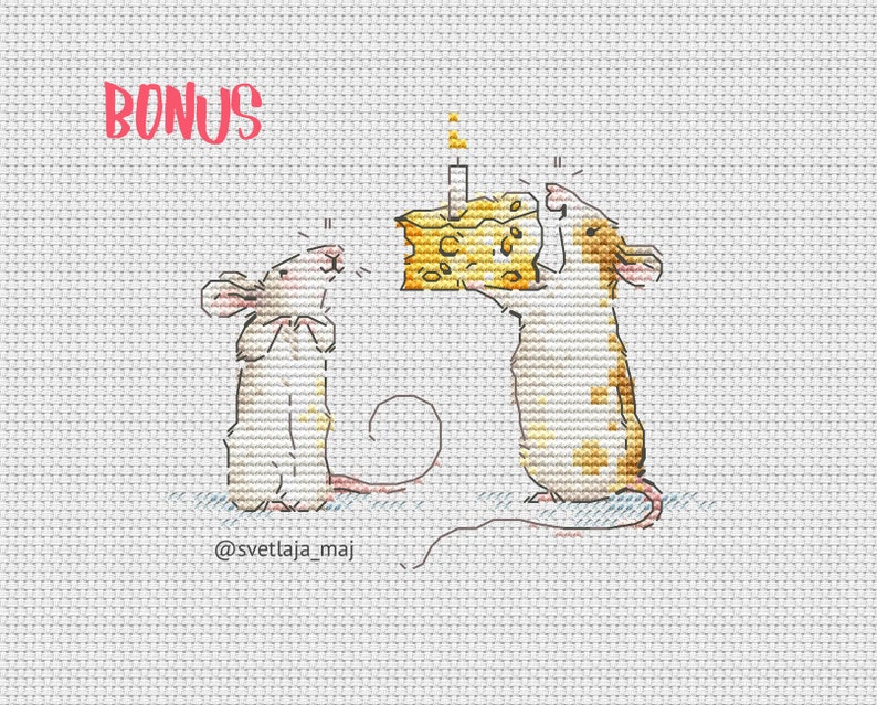 Mouse With Cheese Cross Stitch Pattern - Etsy