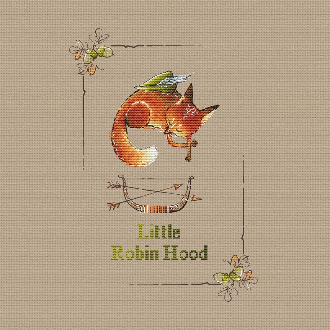 Fox Robin Hood Cross Stitch Pattern Sleeping Fox Cross Stitch Forest ...