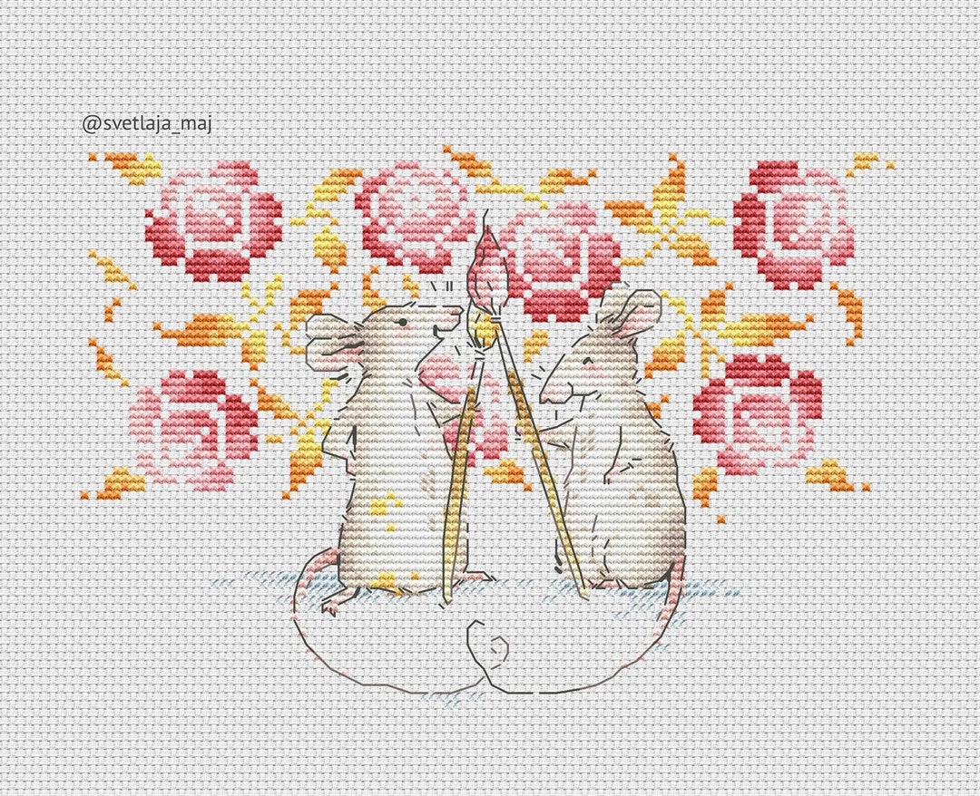 Pair of Mice Cross Stitch Pattern - Etsy