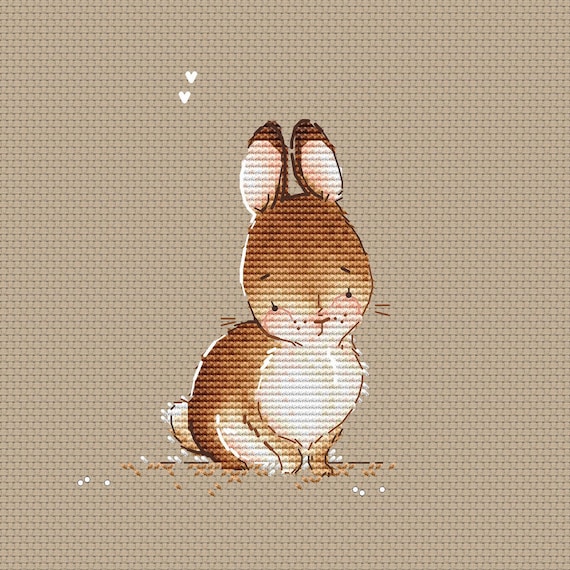 Pretty Bunny Cross Stitch Pattern Cute Rabbit Instant Download | Etsy