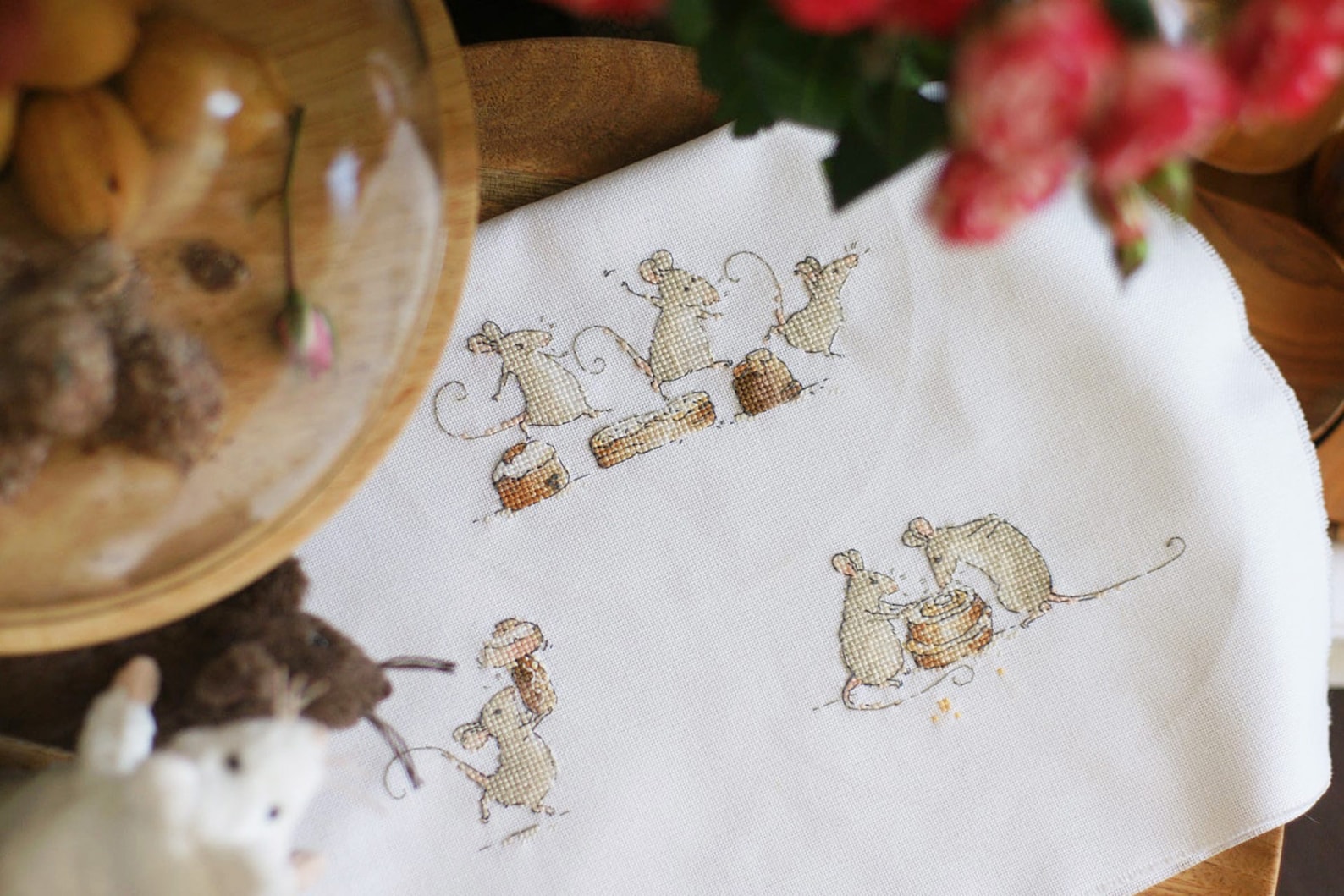 Cute Mice With Sweets Cross Stitch Pattern Kitchen Towel - Etsy