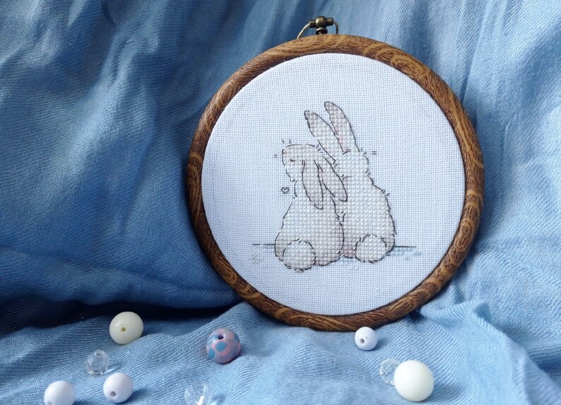 Two Bunnies Cross Stitch Pattern Better Together Cross Stitch Ukraine ...