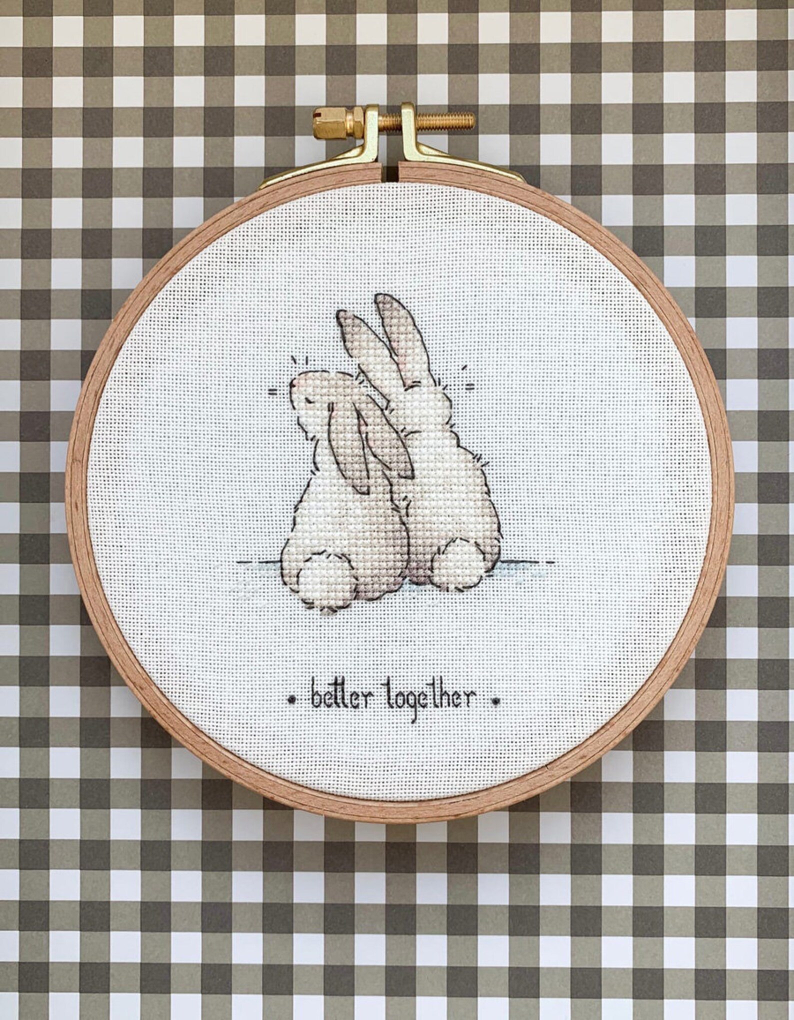 Two Bunnies Cross Stitch Pattern Better Together Cross Stitch | Etsy