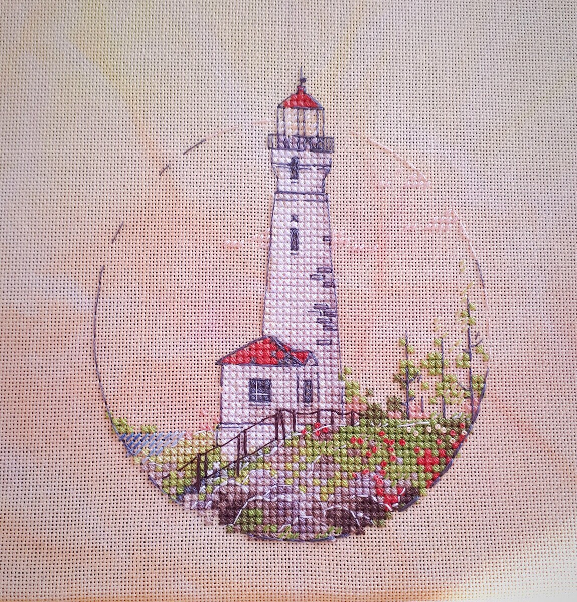 Spring Lighthouse Cross Stitch Pattern Lighthouse View Cross - Etsy