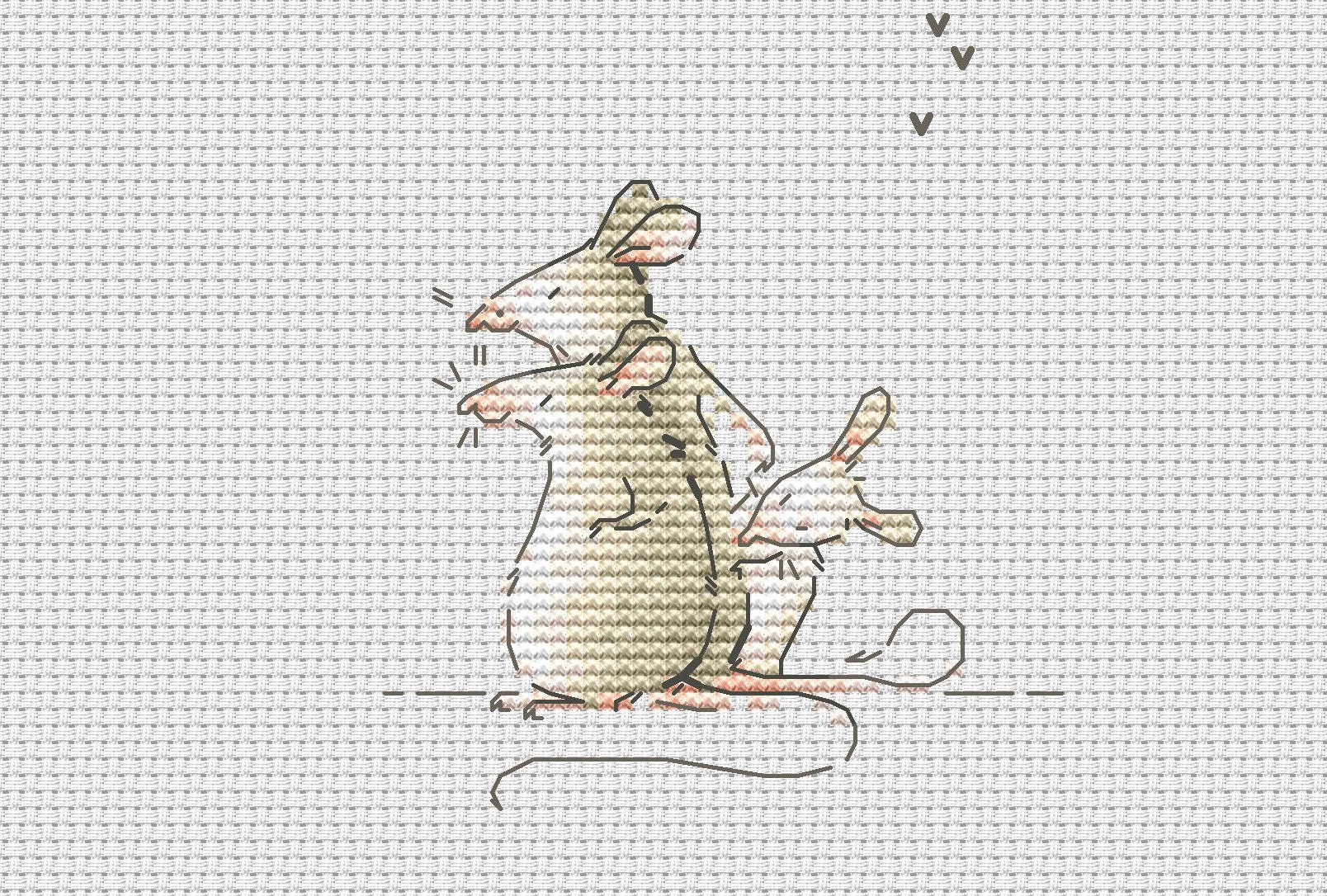 Three Mice Cross Stitch Pattern Mice Family Cross Stitch Mouse ...