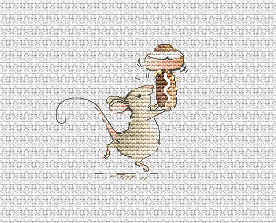 Mouse With Candy Cross Stitch Pattern Dancing Mouse Cross Stitch ...
