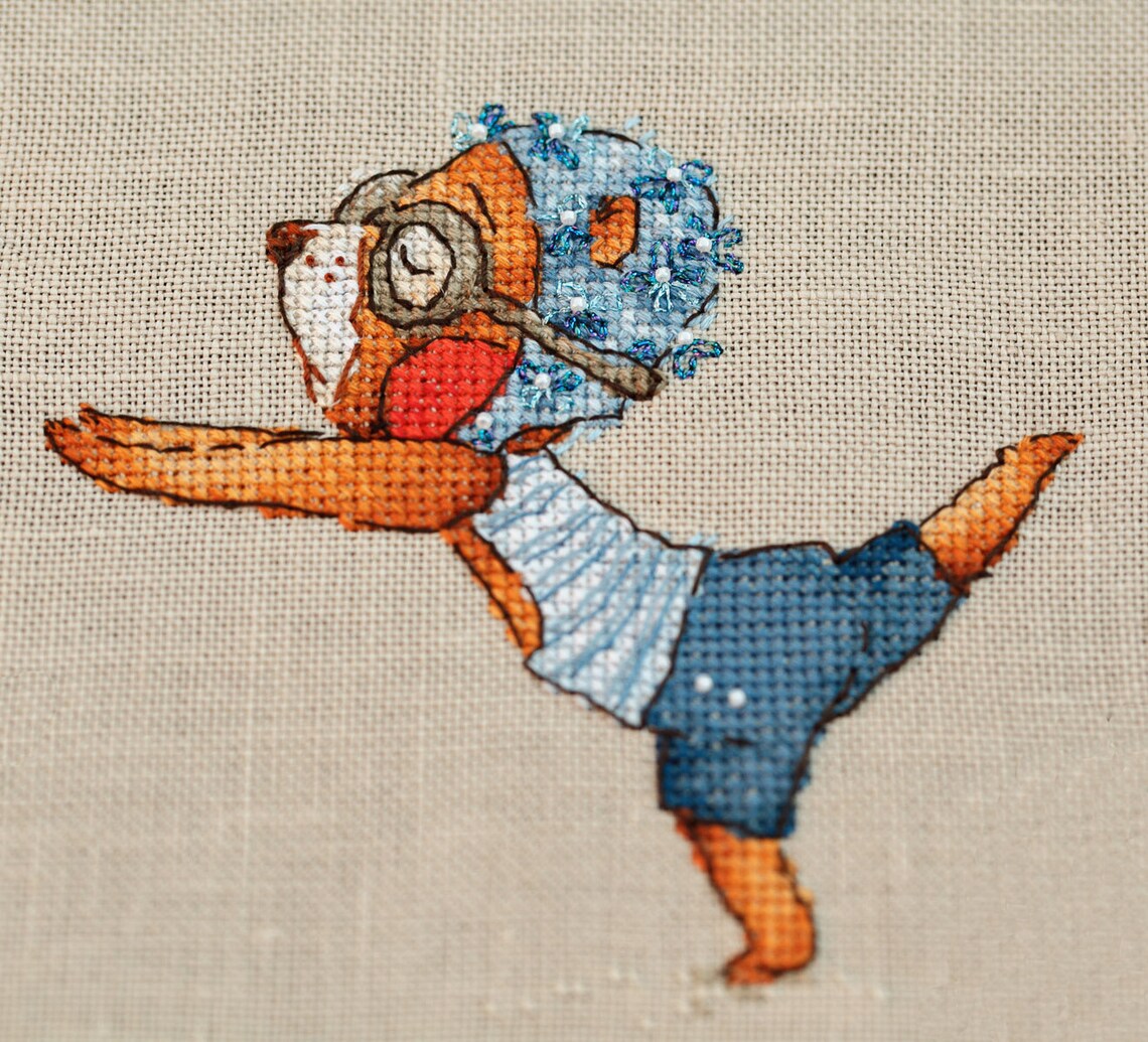 Teddy Bear in Swimmer Suit Cross Stitch Pattern Swimmer - Etsy