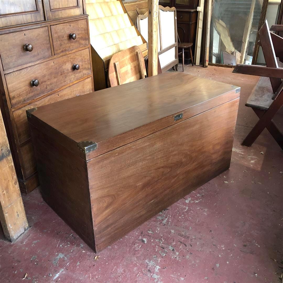 Very Large Antique Mahogany Box Chest With Sections 1900s - Etsy