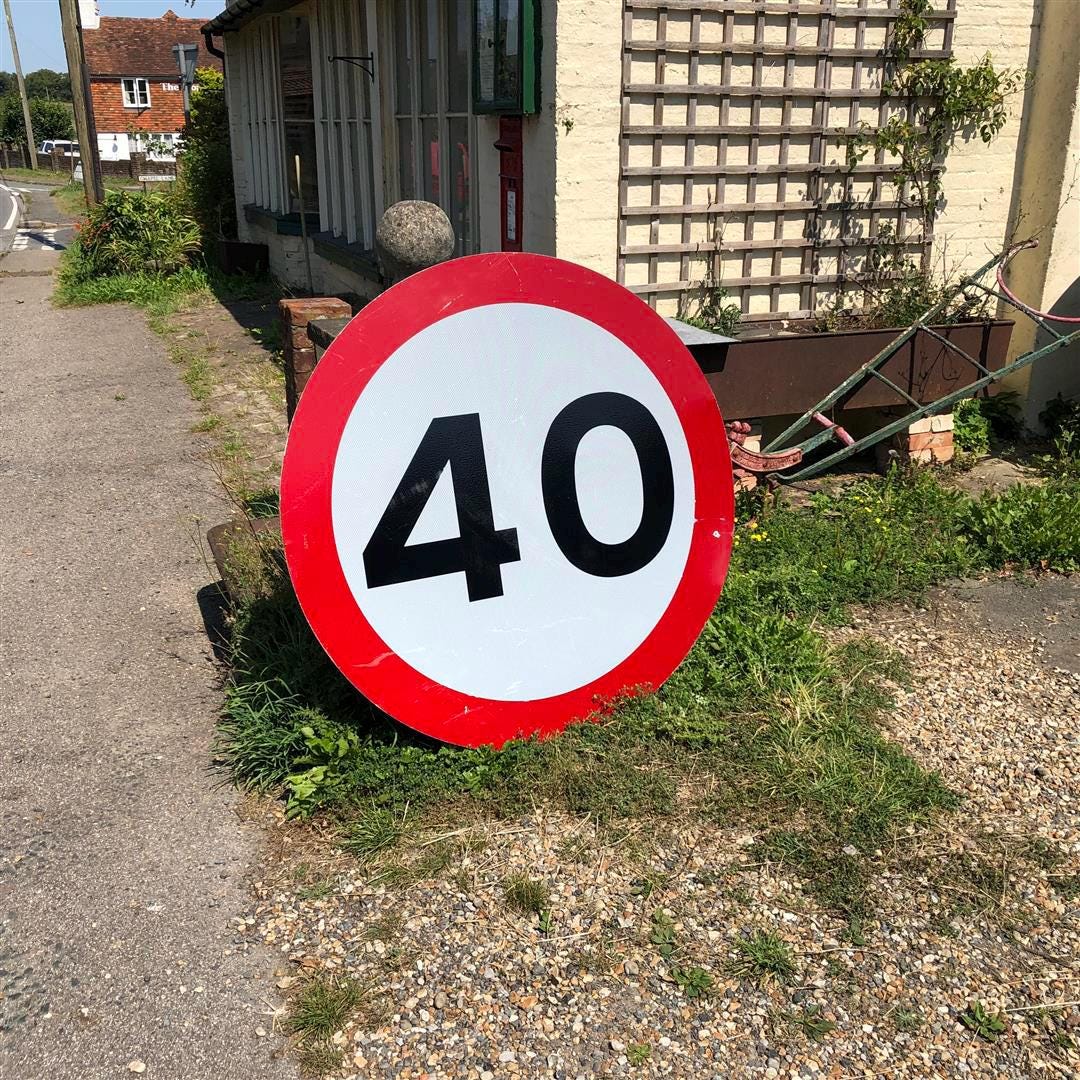 Large Old Aluminium Road Sign 40mph - Etsy