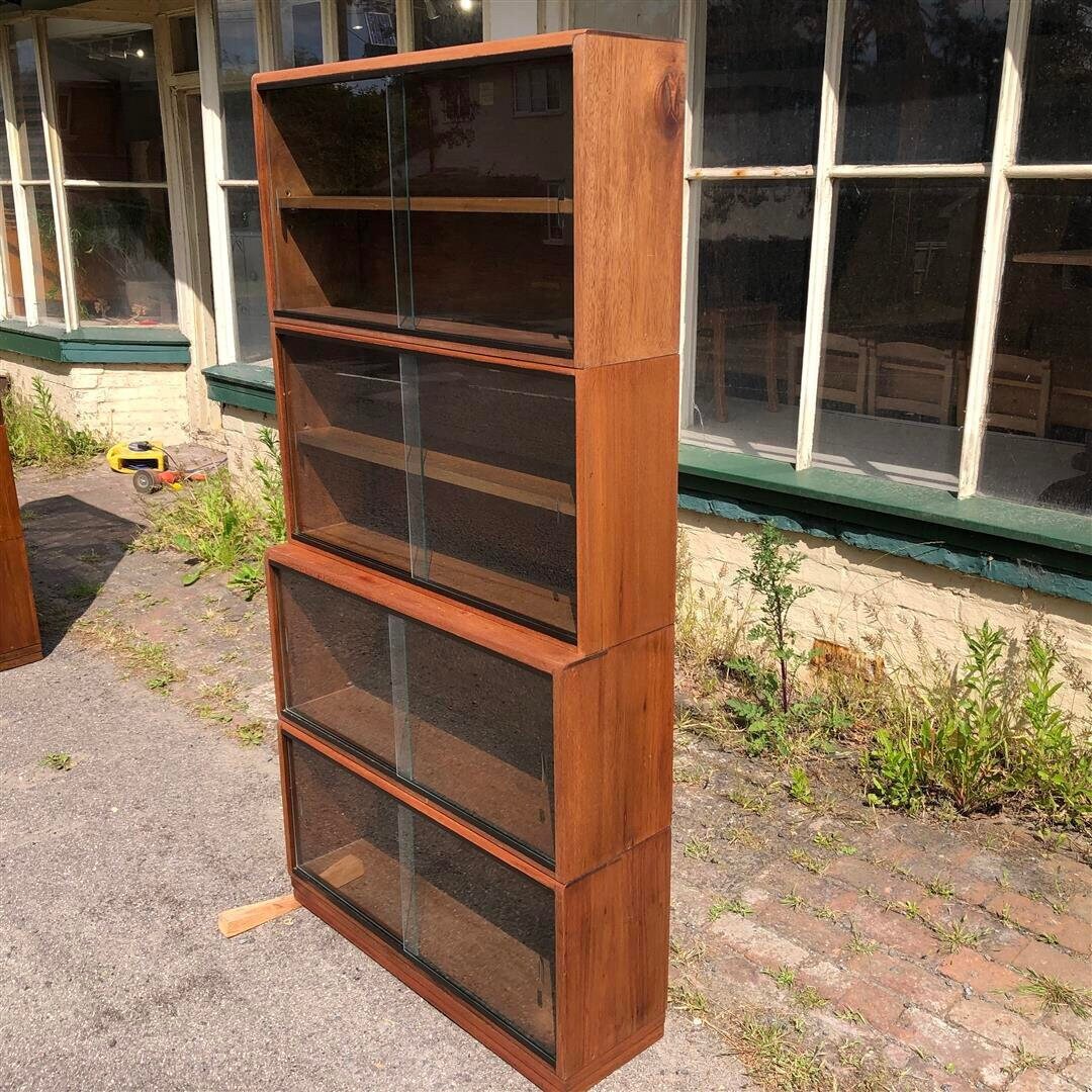 Mid Century Simplex Stacking Library Shelf Cabinets With Sliding Glass ...