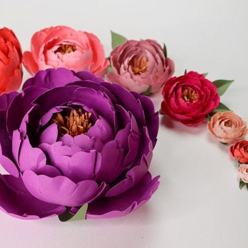 Flower Template 5 Paper Flower PDF SVG DXF Png Silhouette - Etsy