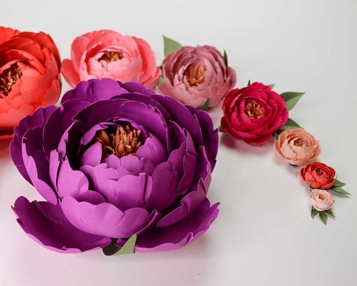 Ball Peony Paper Flower Tutorial SVG PDF PNG Digital Files - Etsy