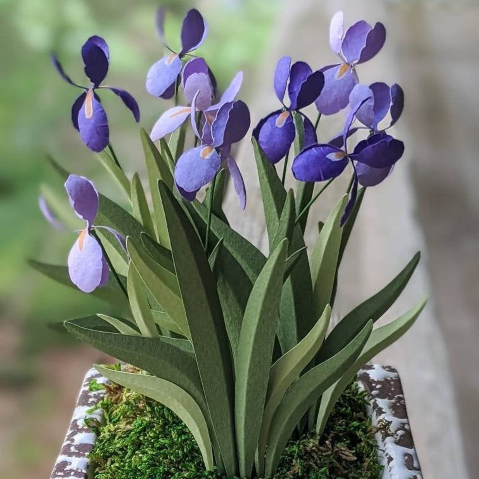 Simple Paper Iris With Leaves SVG Digital File for Cricut & Silhouette ...