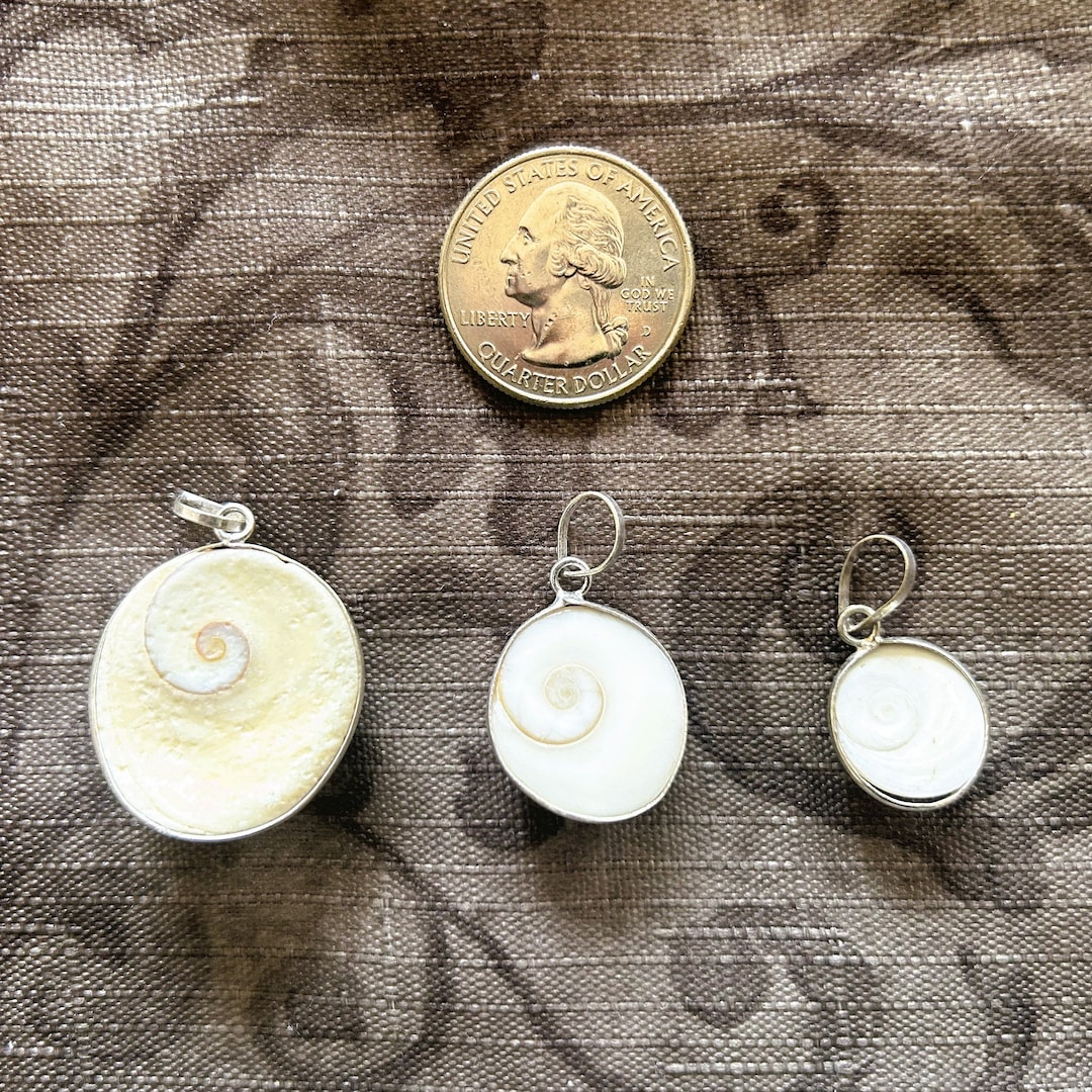 Gomati Chakra Pendant (traditional), 925 Sterling Silver, Real Natural ...
