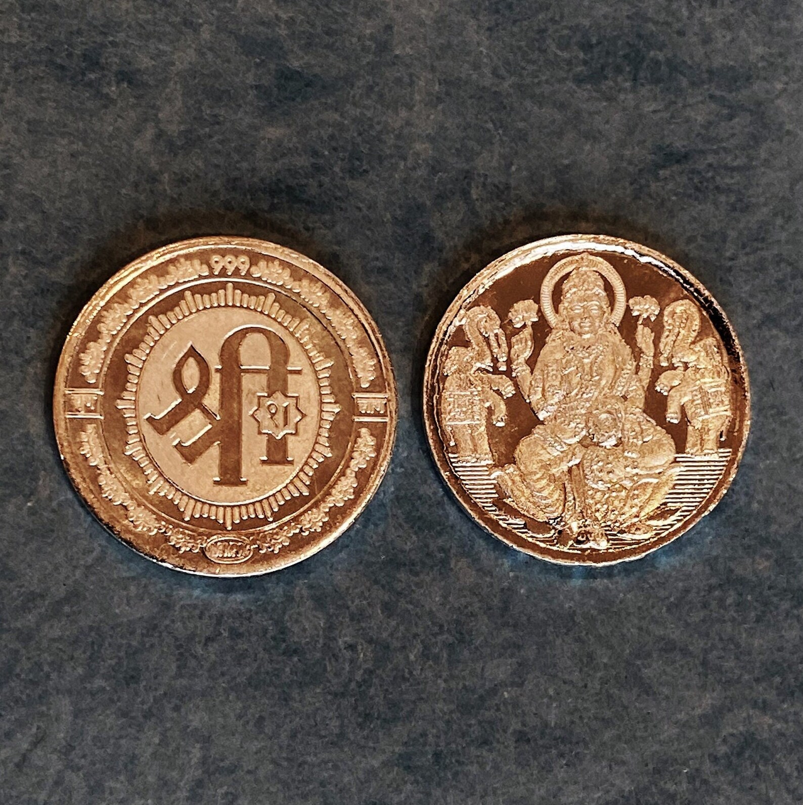 Shri Laxmi Coin 5 G 99.9 Silver Shri on One Side and Laxmi | Etsy