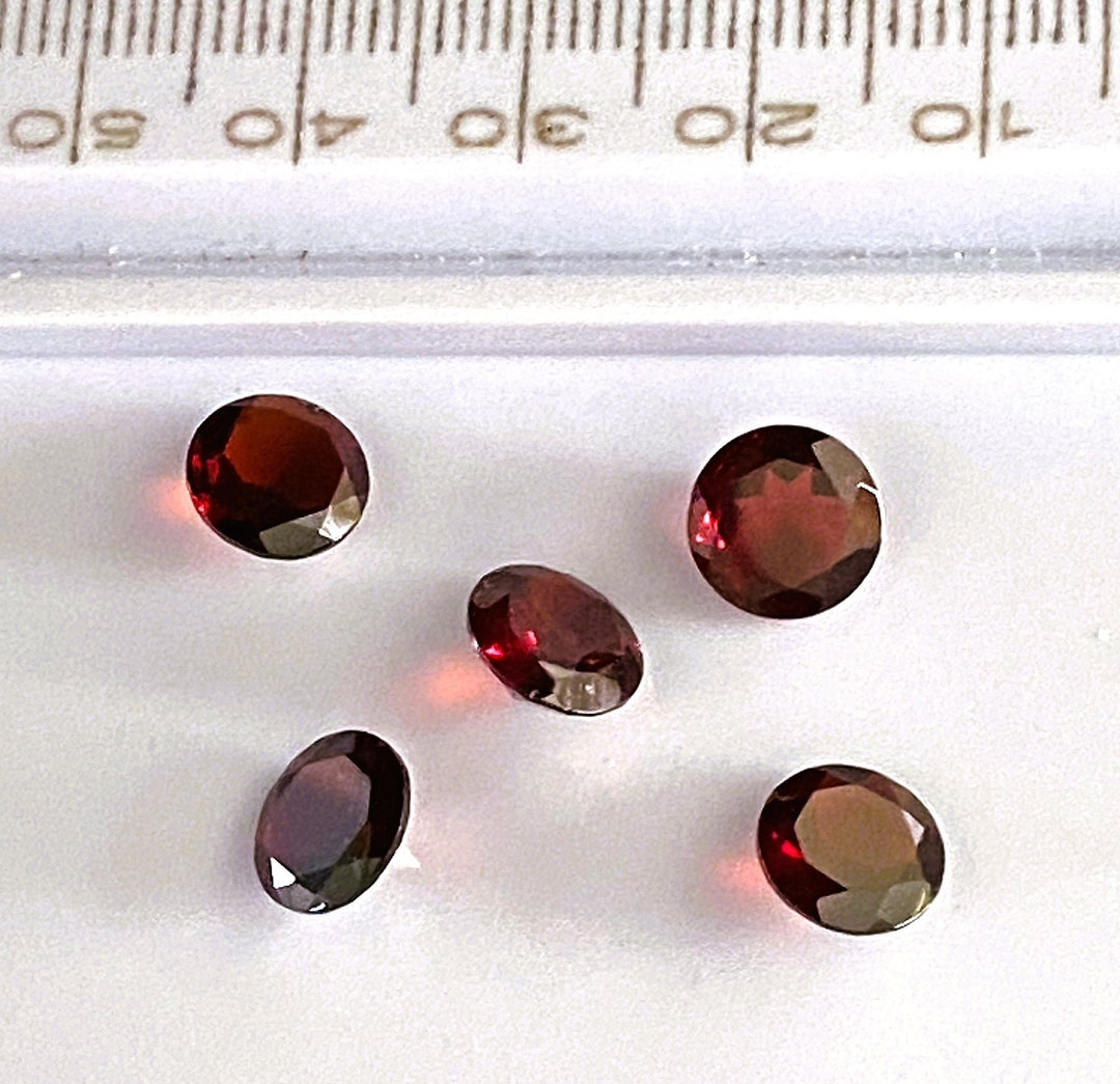 Red Pyrope Garnet: Lot of 5, 8 Mm (C), AAAAA, Certified Natural ...