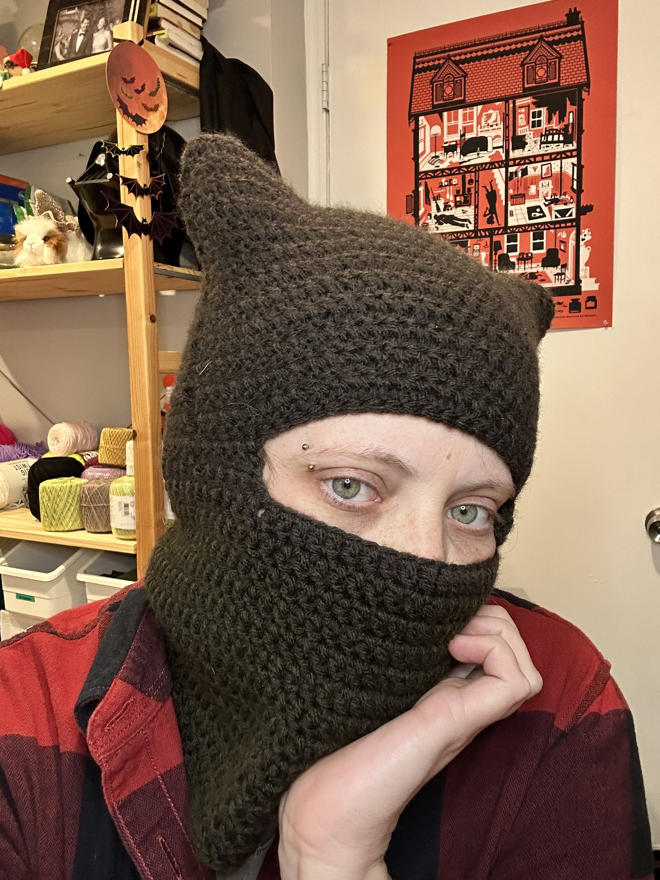 Crochet Cat Ear Balaclava PDF Pattern - Adult Crochet Winter Balaclava ...