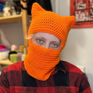 Crochet Cat Ear Balaclava PDF Pattern - Adult Crochet Winter Balaclava ...