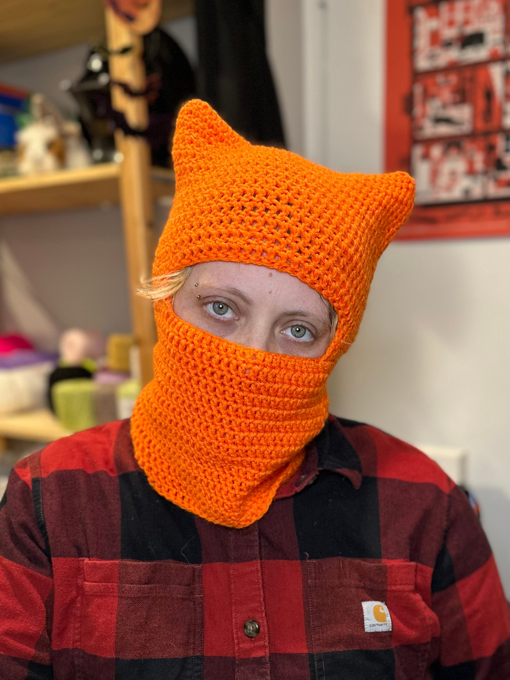 Crochet Cat Ear Balaclava PDF Pattern - Adult Crochet Winter Balaclava ...