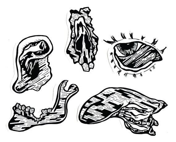 Severed Face Sticker Pack | Etsy