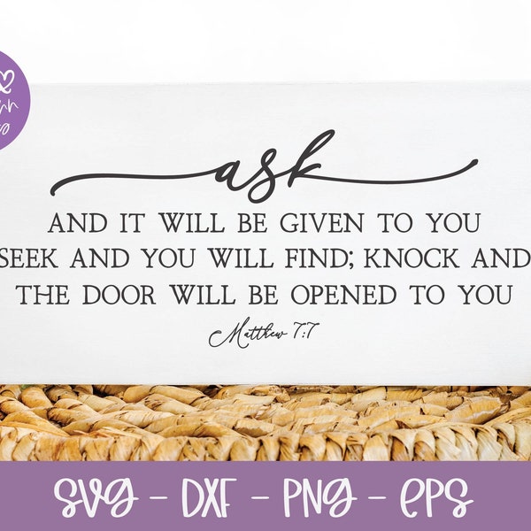 Matthew 7 7 - Etsy