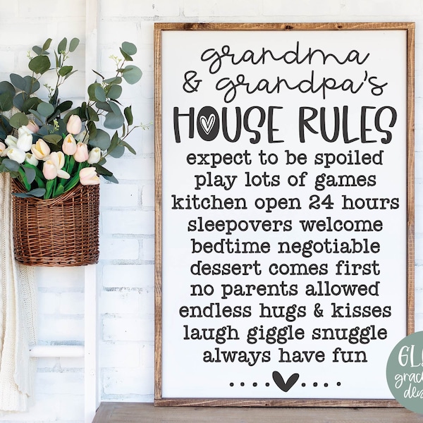 Grandma and Grandpas House Rules Svg - Etsy
